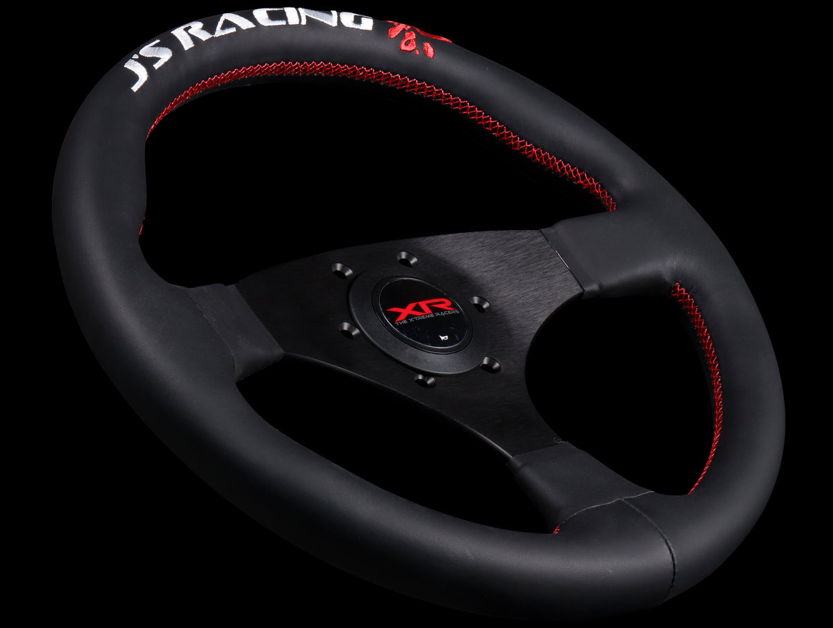 J's Racing XR Steering Wheel Type F Japan Black Leather - JHPUSA
