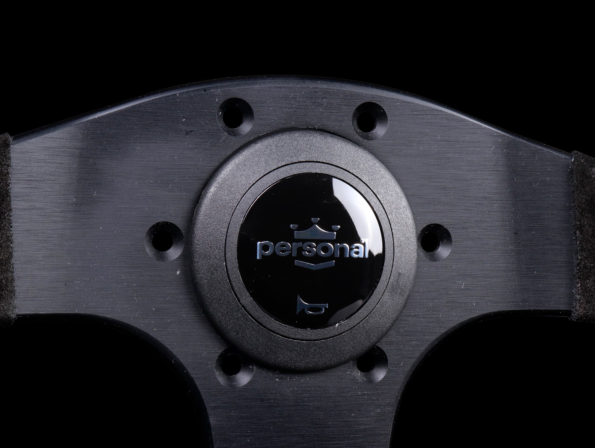 Personal Pole Position 330mm Steering Wheel - Black Leather / Black Suede w/ Black Stitch ...