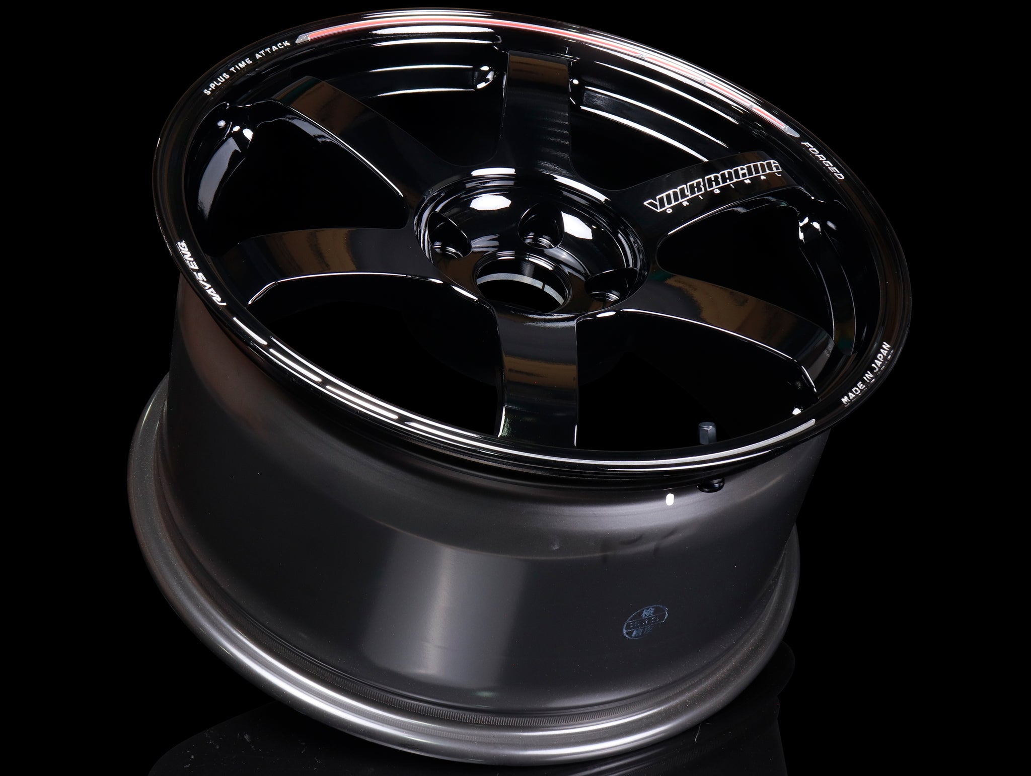 Volk Racing TE37 Saga S-Plus Time Attack Wheels - Black/Redot / 18x9.5 ...