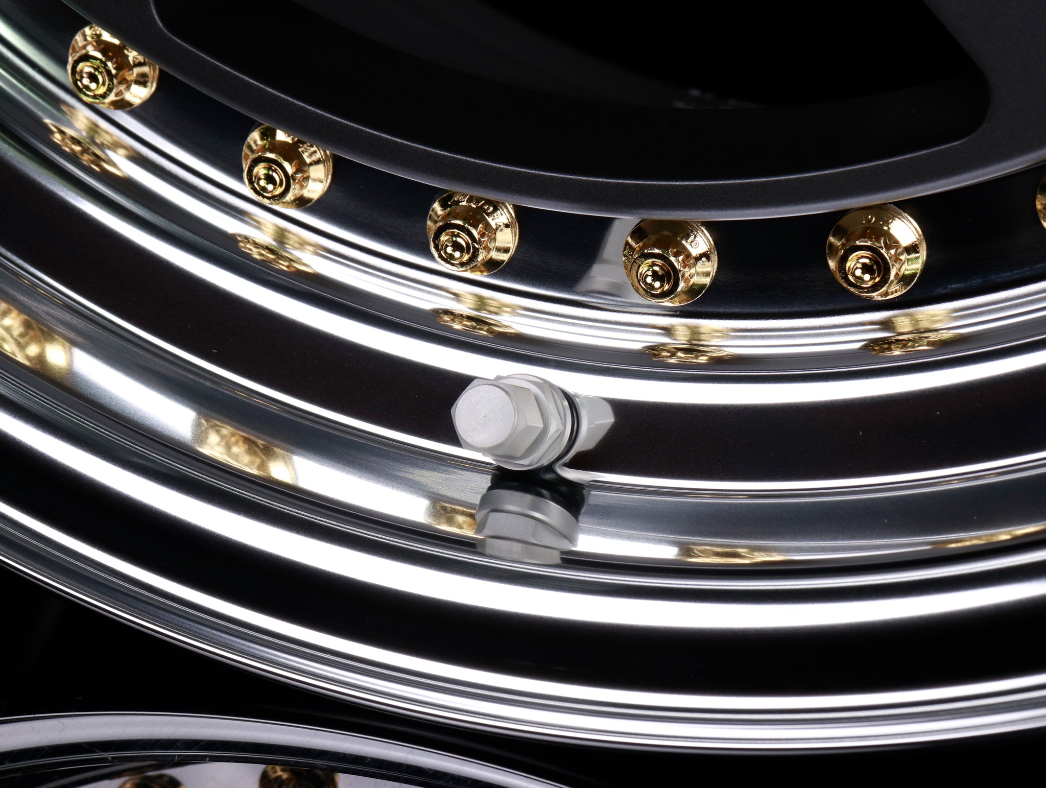 Work Meister CR 01 3-Piece Wheels - Gunmetal w/ Polished Lip + Gold ...