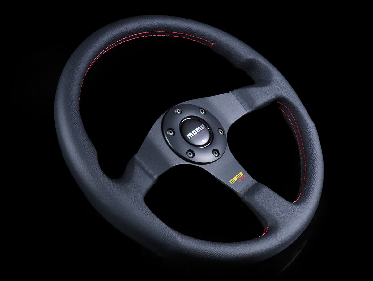 Momo Tuner Steering Wheel Red Stitching - JHPUSA