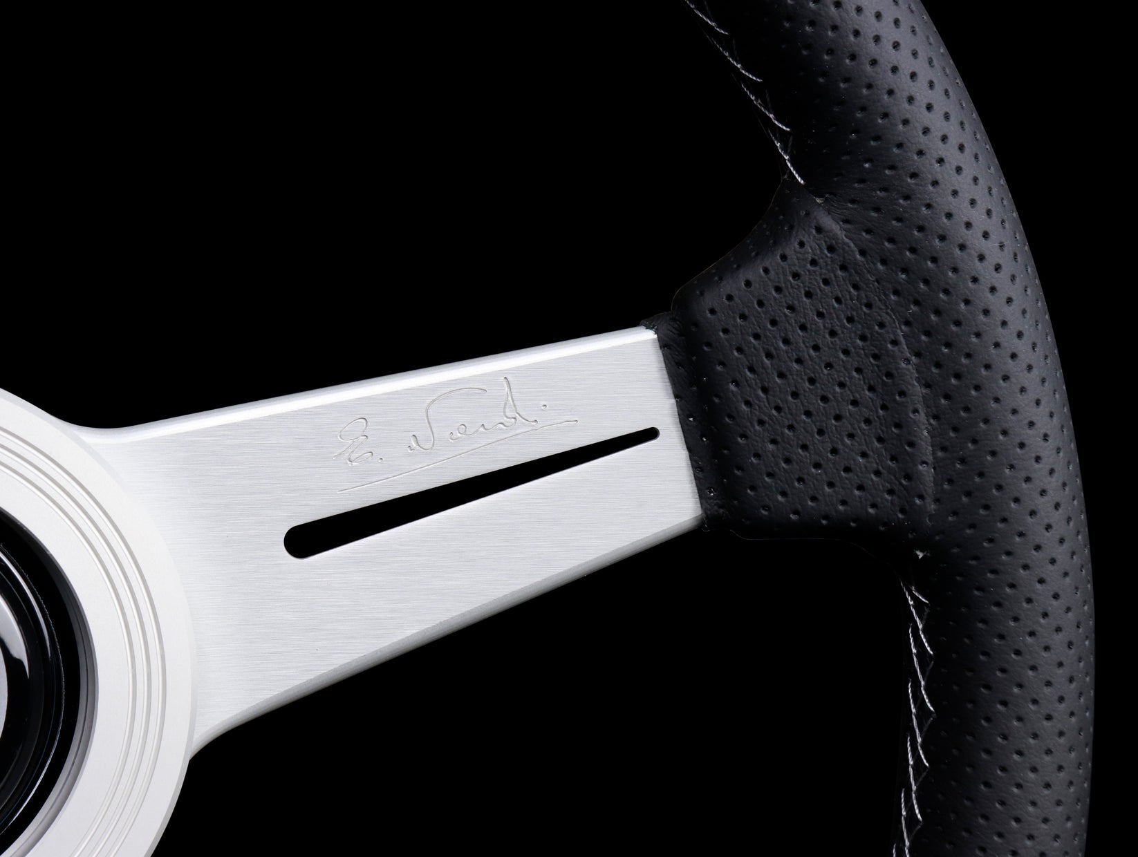 Nardi Classic 340mm Steering Wheel - Black Perforated Leather / Silver ...