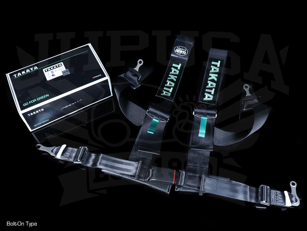 Takata Drift III 4-point Seat Belt Harnesses - Black / Bolt-On - JHPUSA